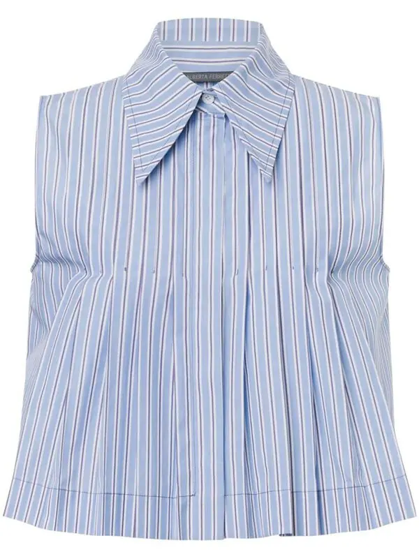Alberta Ferretti Striped Cropped Top