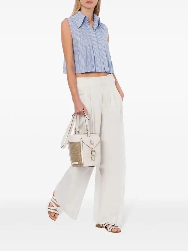 Alberta Ferretti Striped Cropped Top