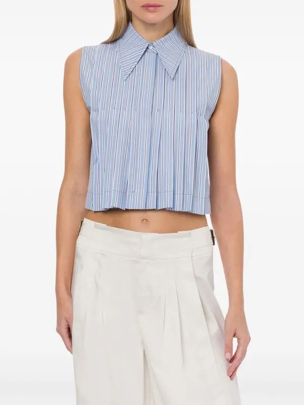 Alberta Ferretti Striped Cropped Top
