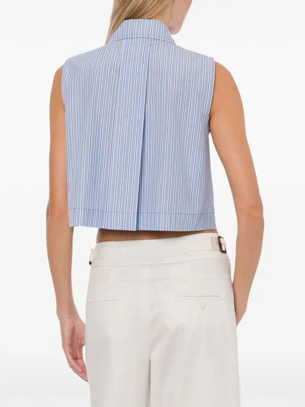 Alberta Ferretti Striped Cropped Top