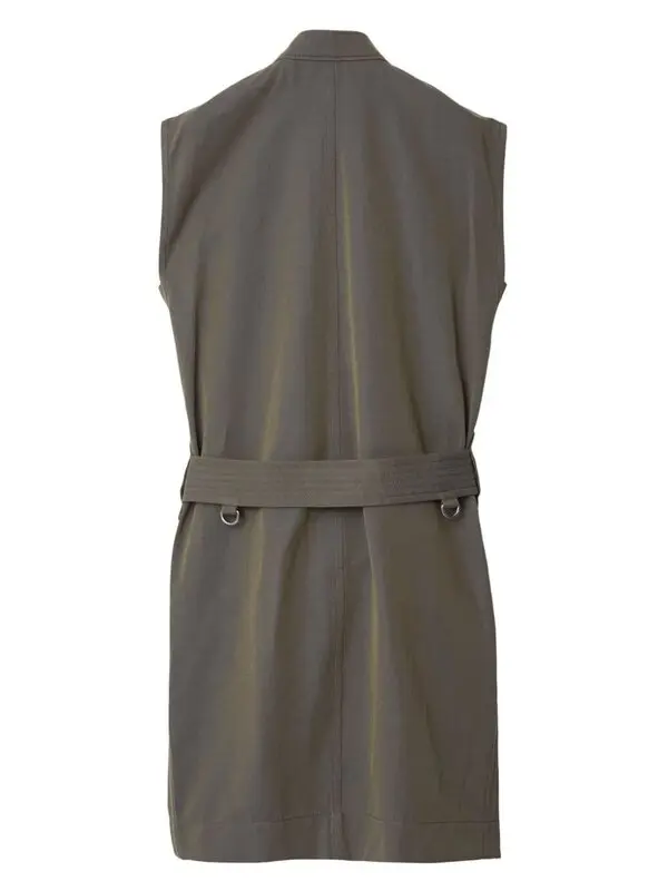 Burberry Zip-detail Cotton-linen Dress - Grey