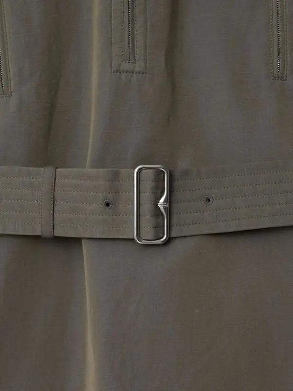 Burberry Zip-detail Cotton-linen Dress - Grey
