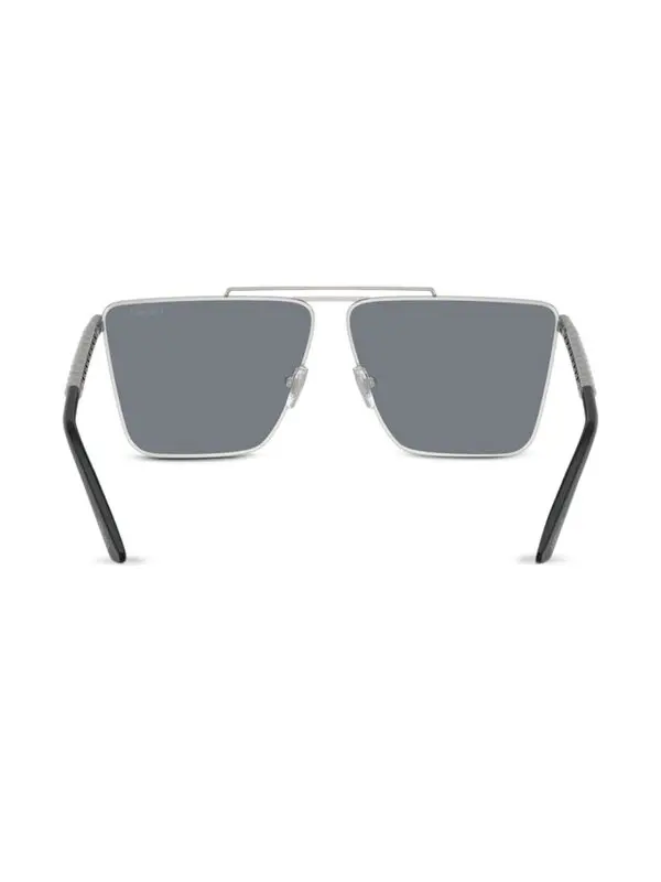 Versace Tubular Greca Square-frame Sunglasses