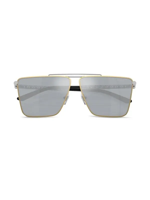 Versace Tubular Greca Square-frame Sunglasses