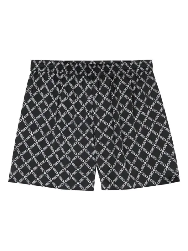Michael Kors Logo-print Satin Shorts - Black