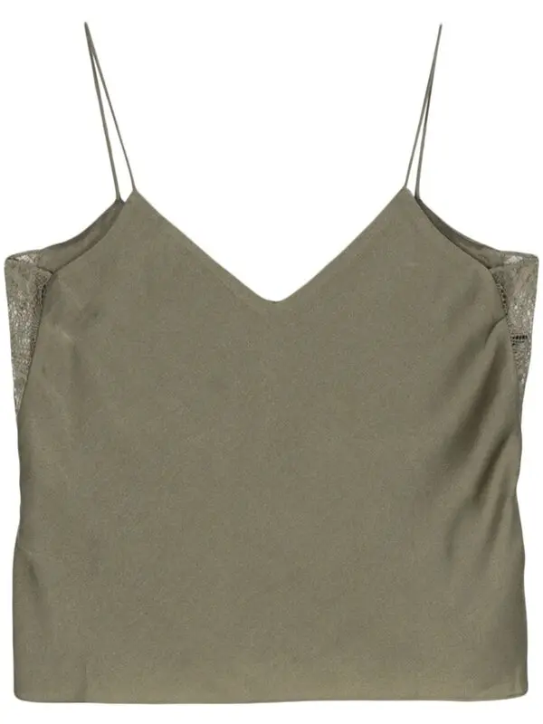 Ba&sh Satin Lace-paneled Camisole
