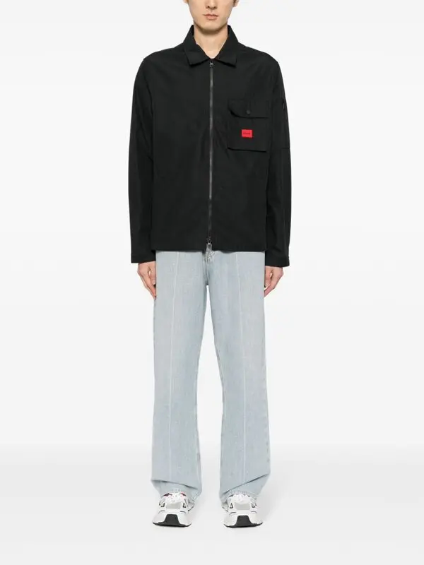 Hugo Logo-appliqué Shirt Jacket - Black