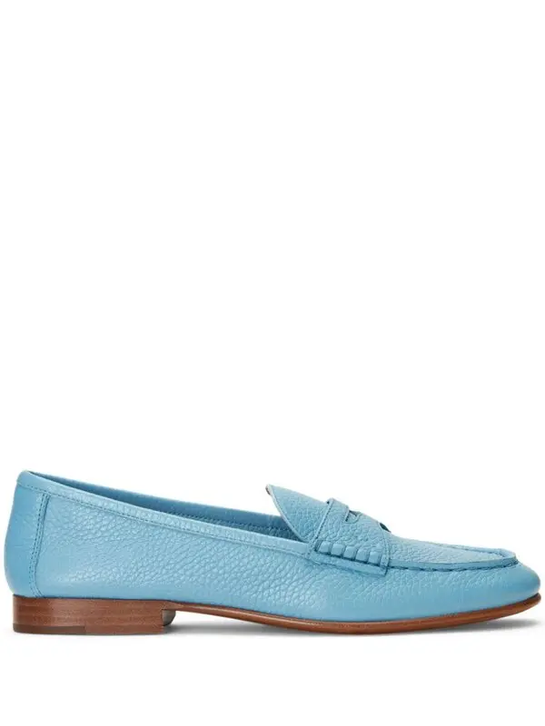 Ralph Lauren Leather Penny Loafers Blue Editorialist