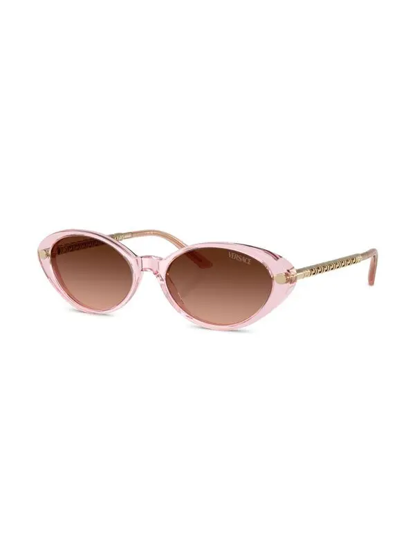 Versace Greca-plaque Oval-frame Sunglasses - Pink