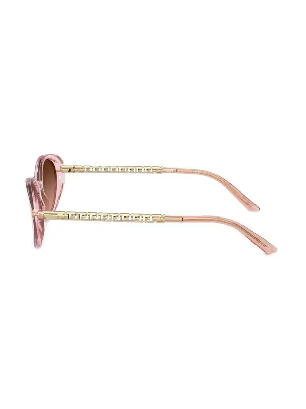 Versace Greca-plaque Oval-frame Sunglasses - Pink