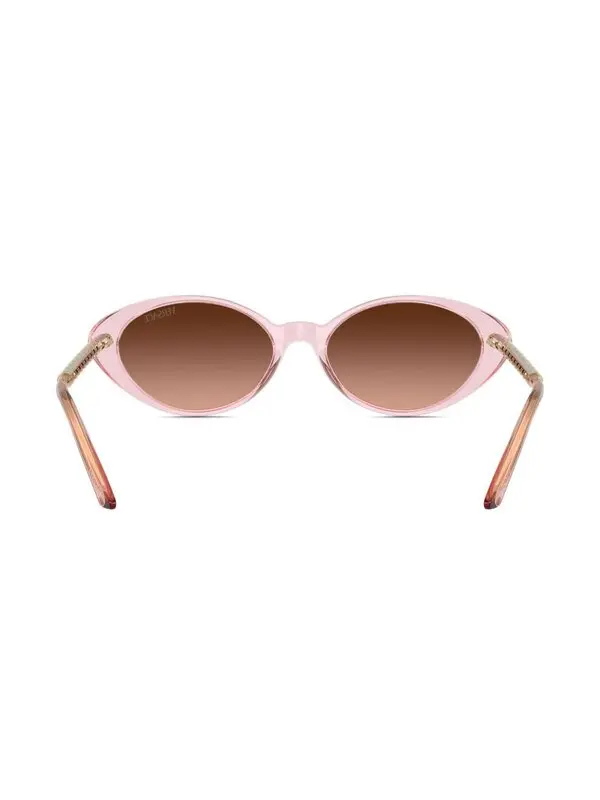Versace Greca-plaque Oval-frame Sunglasses - Pink
