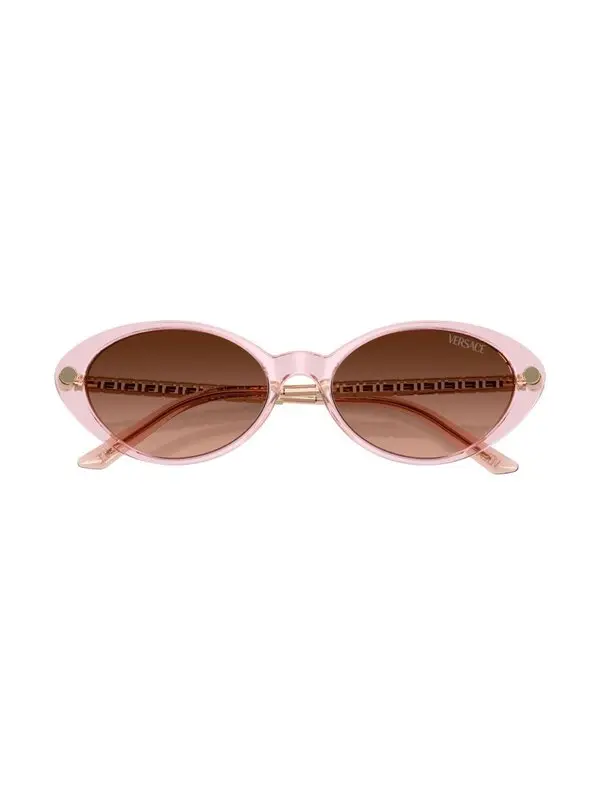Versace Greca-plaque Oval-frame Sunglasses - Pink