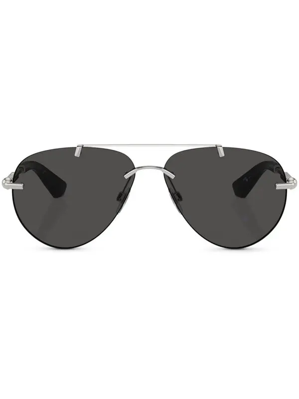 Burberry Metallic Pilot-frame Sunglasses - Silver