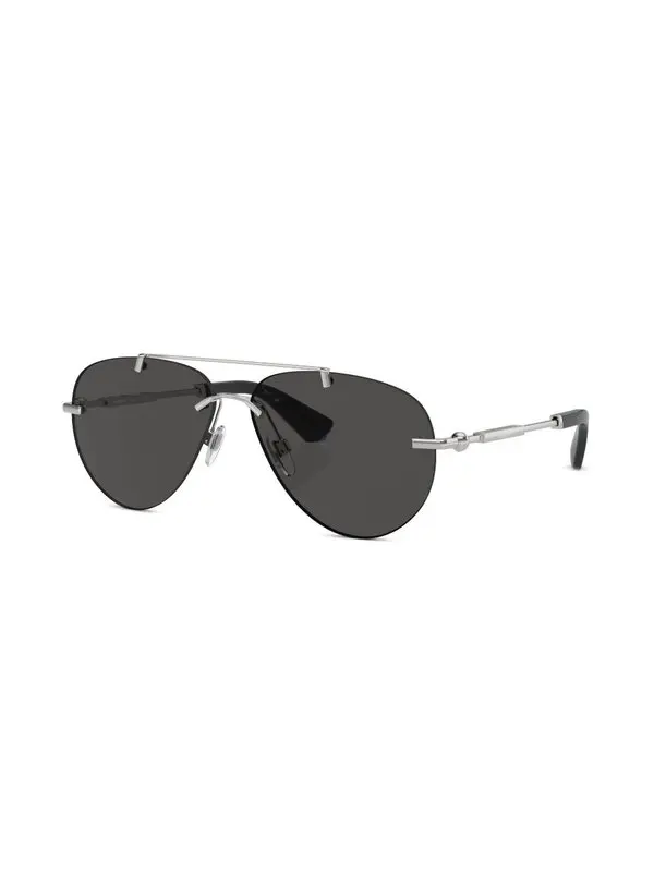 Burberry Metallic Pilot-frame Sunglasses - Silver
