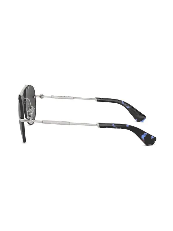 Burberry Metallic Pilot-frame Sunglasses - Silver