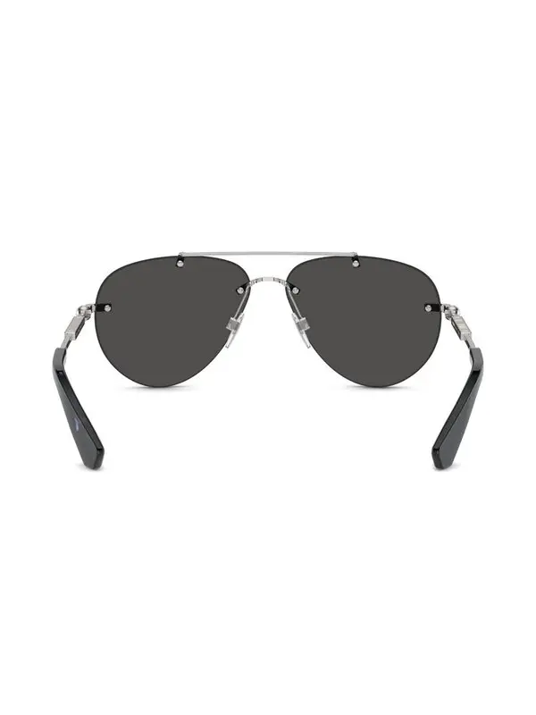 Burberry Metallic Pilot-frame Sunglasses - Silver