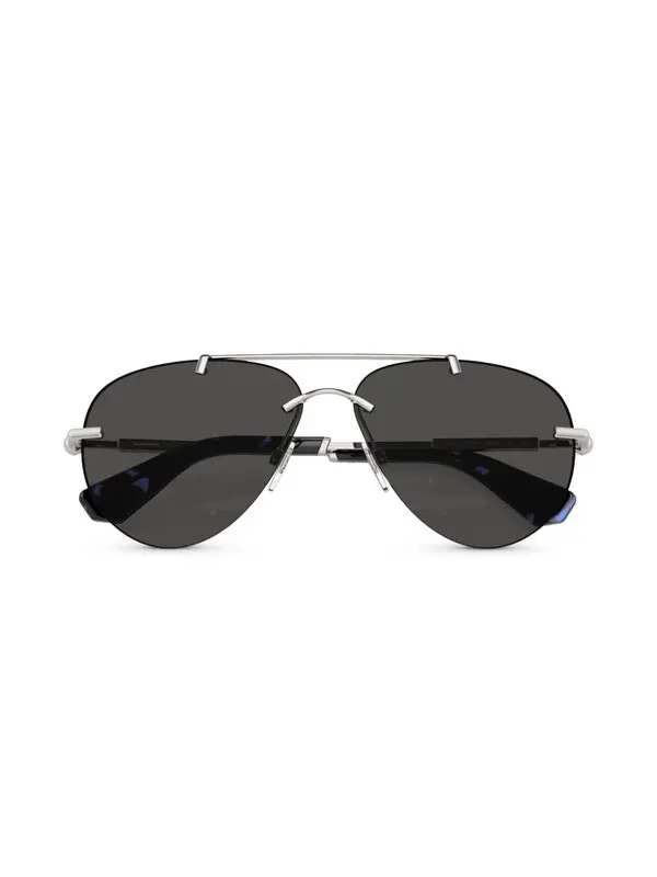 Burberry Metallic Pilot-frame Sunglasses - Silver