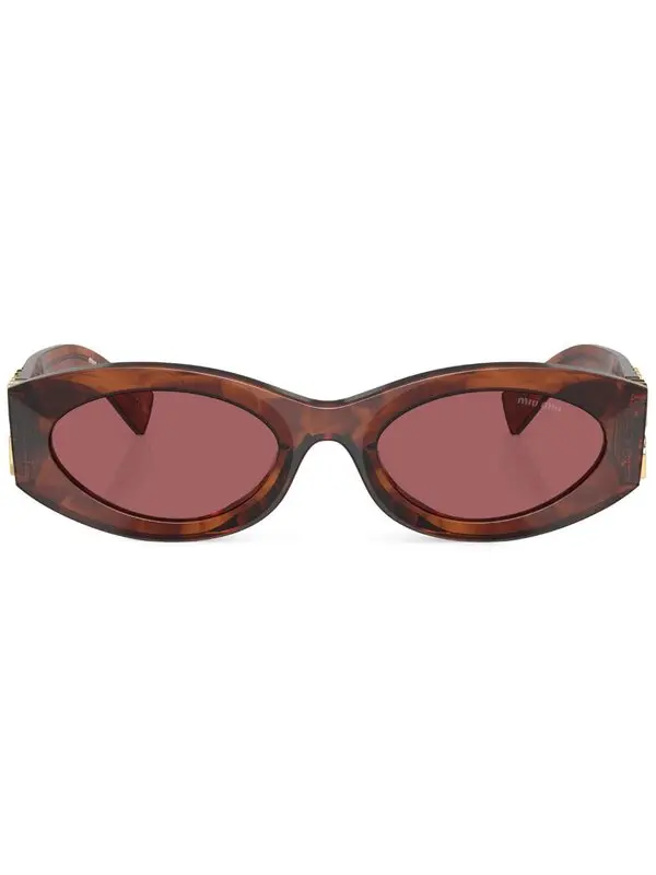 Miu Miu Logo Sunglasses - Brown