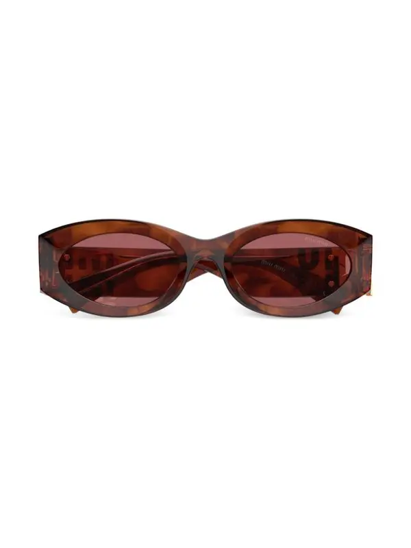 Miu Miu Logo Sunglasses - Brown