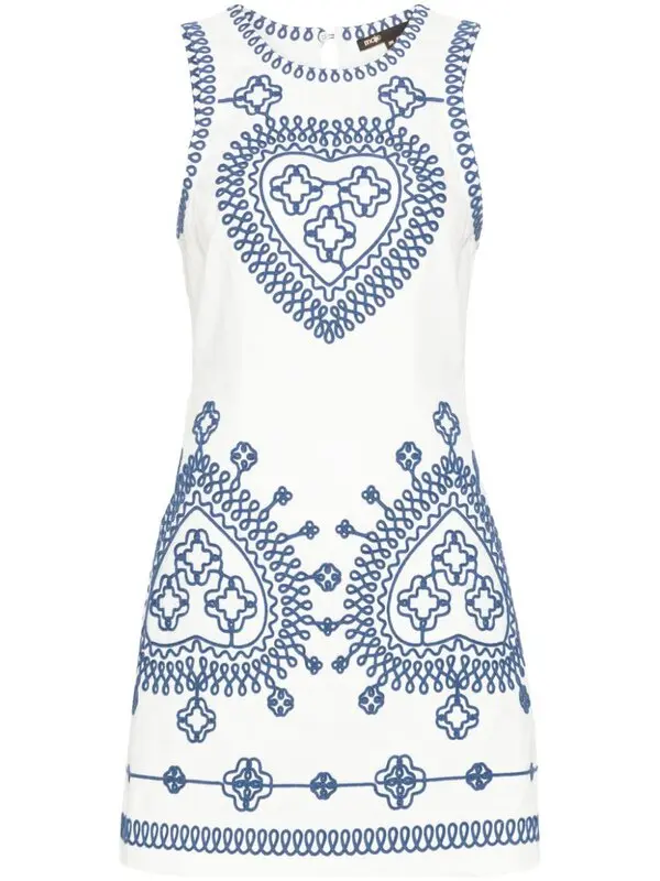 Maje Clover-embroidered Cotton Mini Dress