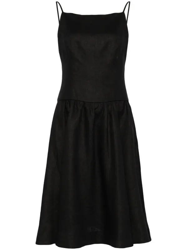 Reformation Clarabelle Linen Dress In Black - 30% Off | Editorialist