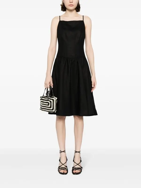 Reformation Clarabelle Linen Dress In Black - 30% Off | Editorialist