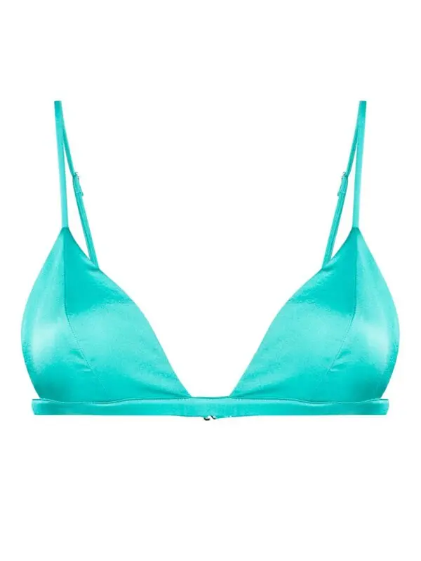 Fleur Du Mal Luxe Triangle Bra - Green