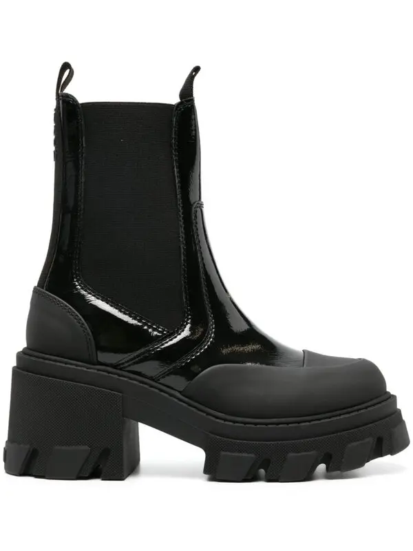 GANNI Patent-finish Chunky Boots