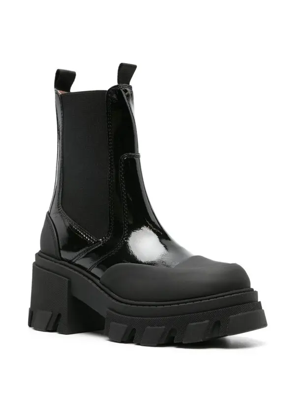GANNI Patent-finish Chunky Boots