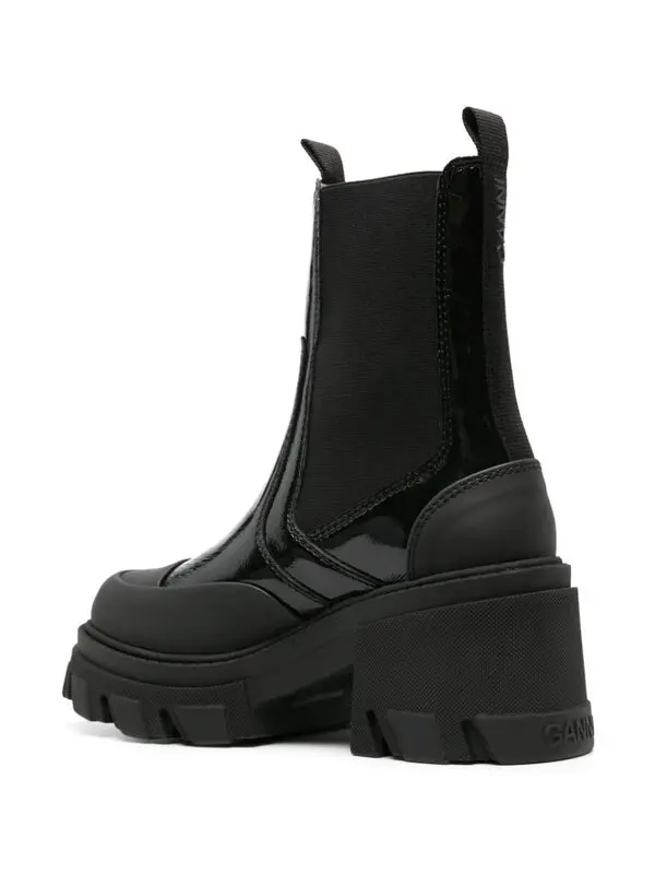 GANNI Patent-finish Chunky Boots