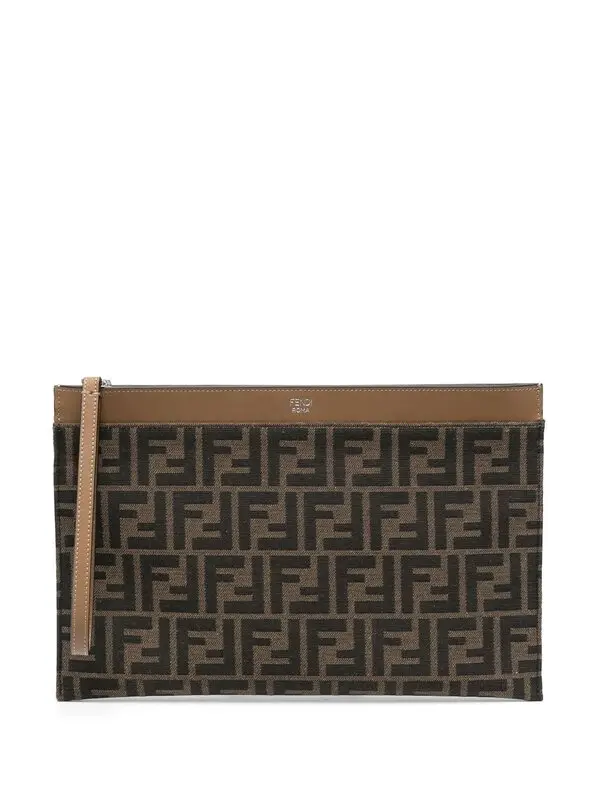 Fendi Monogram-pattern Clutch - Brown