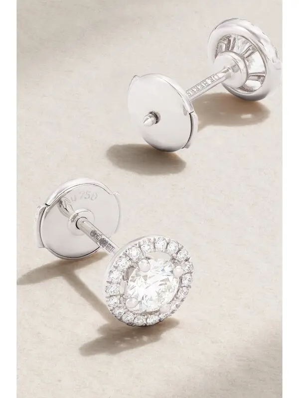 DE BEERS LONDON De Beers Aura 18-karat White Diamond Earrings