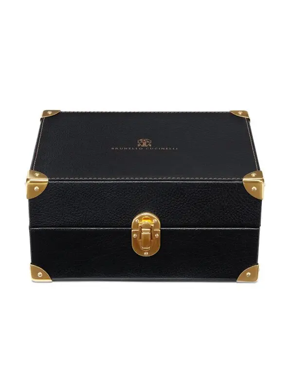 Brunello Cucinelli Eight-watch Leather Case - Black
