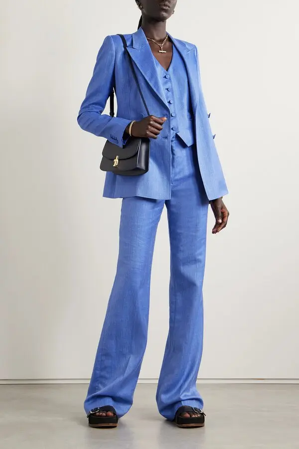 Gabriela Hearst Vesta Wool-blend Flared Pants