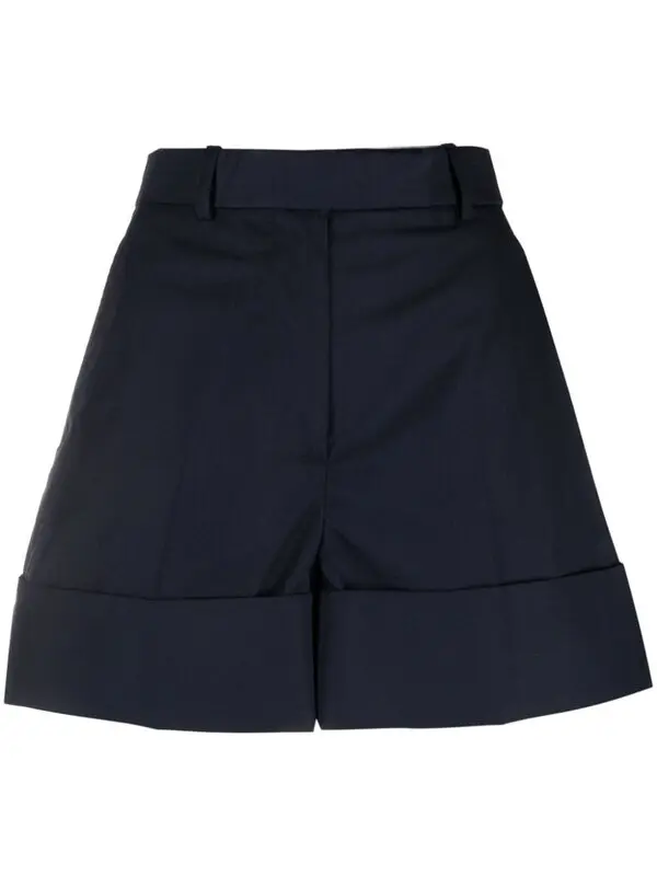 Thom Browne Navy Poplin Typewriter Sack Shorts