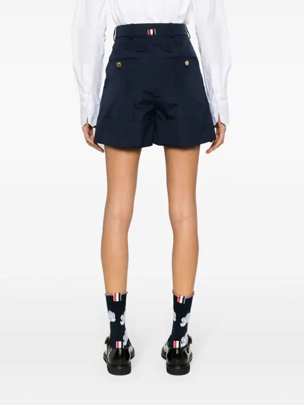 Thom Browne Navy Poplin Typewriter Sack Shorts