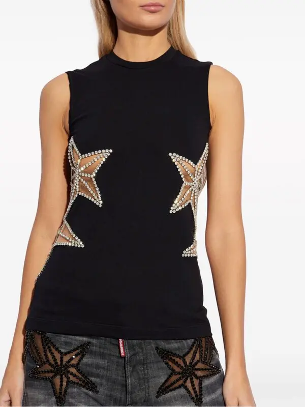 Dsquared2 Crystal-embellished Cotton Vest