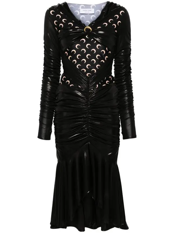 MARINE SERRE Regenerated Draped Midi Dress