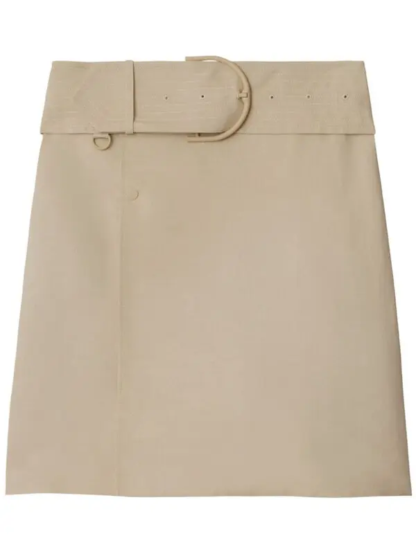 Burberry Wrap Canvas Skirt - Neutrals