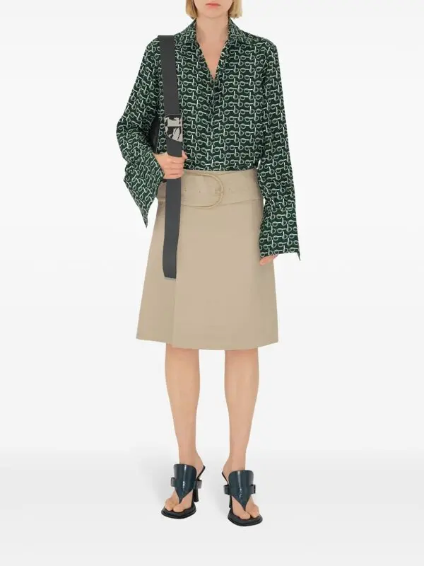 Burberry Wrap Canvas Skirt - Neutrals