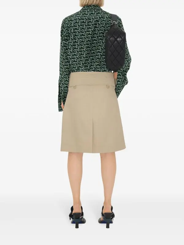 Burberry Wrap Canvas Skirt - Neutrals