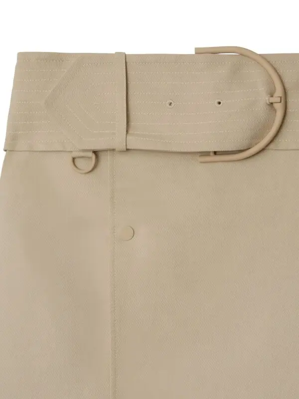 Burberry Wrap Canvas Skirt - Neutrals