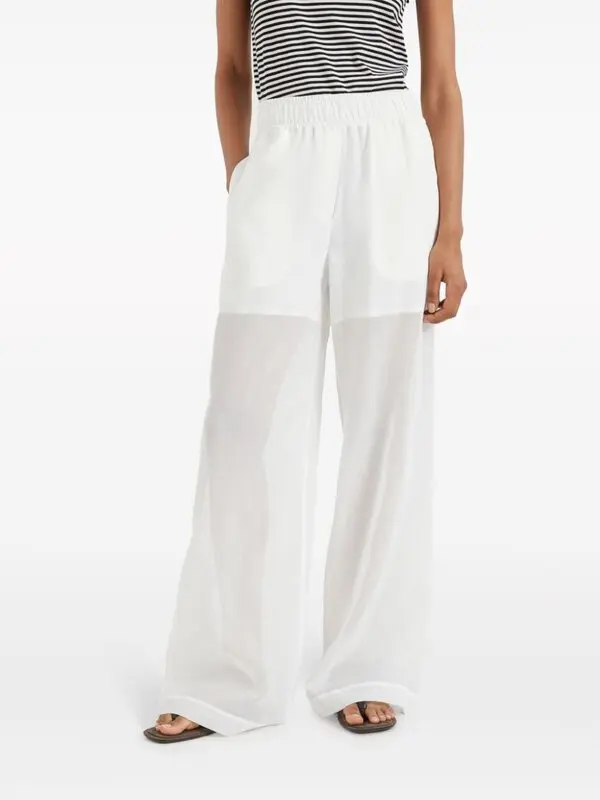 Brunello Cucinelli Cotton Organza Wide-leg Trousers