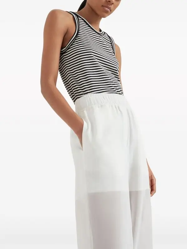 Brunello Cucinelli Cotton Organza Wide-leg Trousers