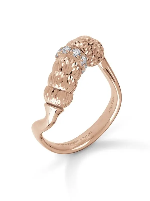 OFFICINA BERNARDI 18kt Rose Gold Diamond Enigma Ring - Pink