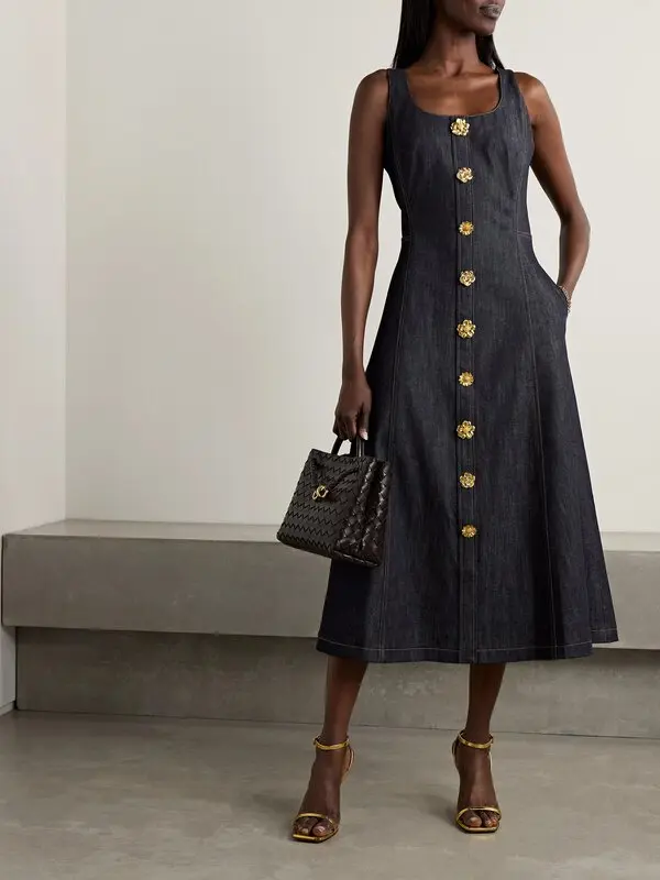 adam lippes denim dress Lauder Denim Midi Dress