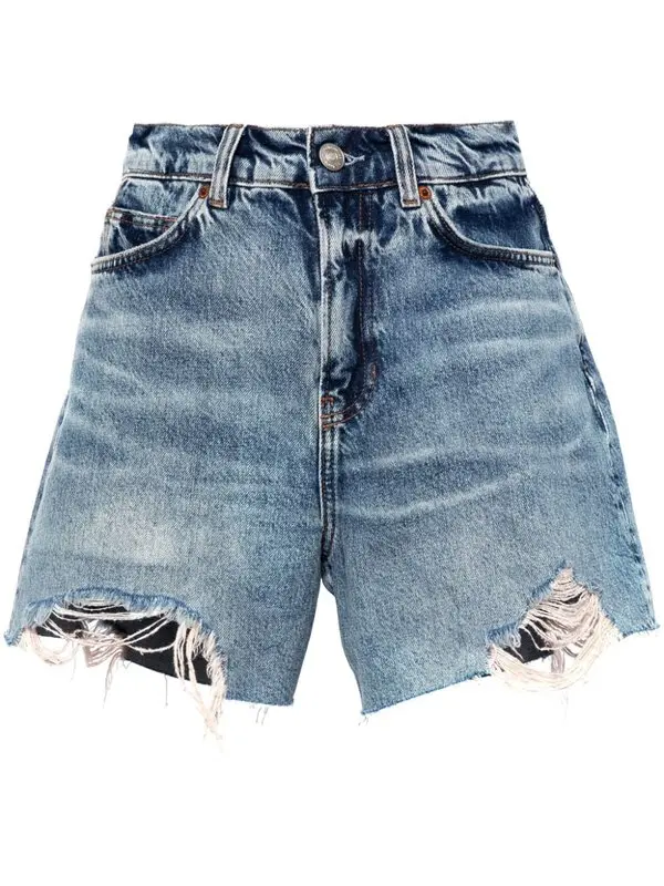 REFORMATION Acid Wash Denim Shorts