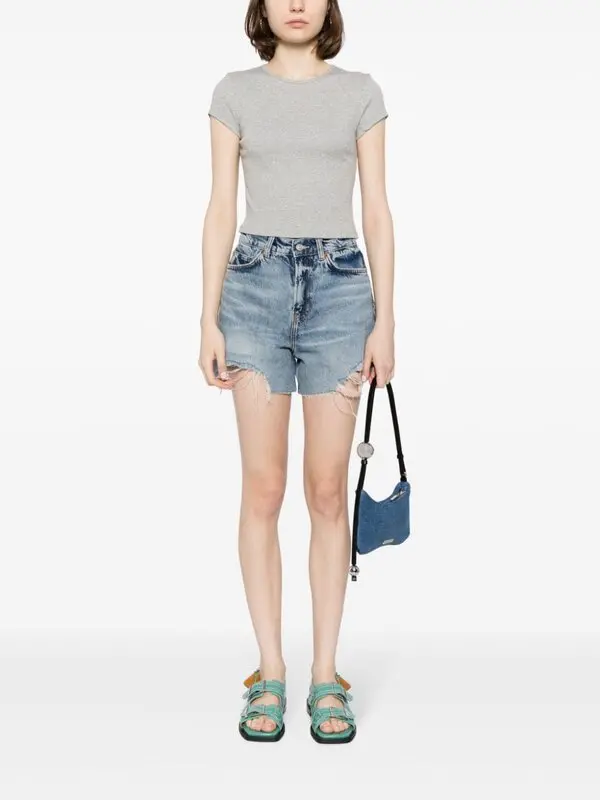 REFORMATION Acid Wash Denim Shorts
