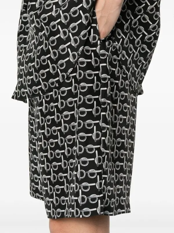 Burberry Elasticated-waistband Silk Shorts - Black