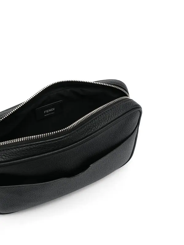 Fendi Embossed-logo Shoulder Bag - Black